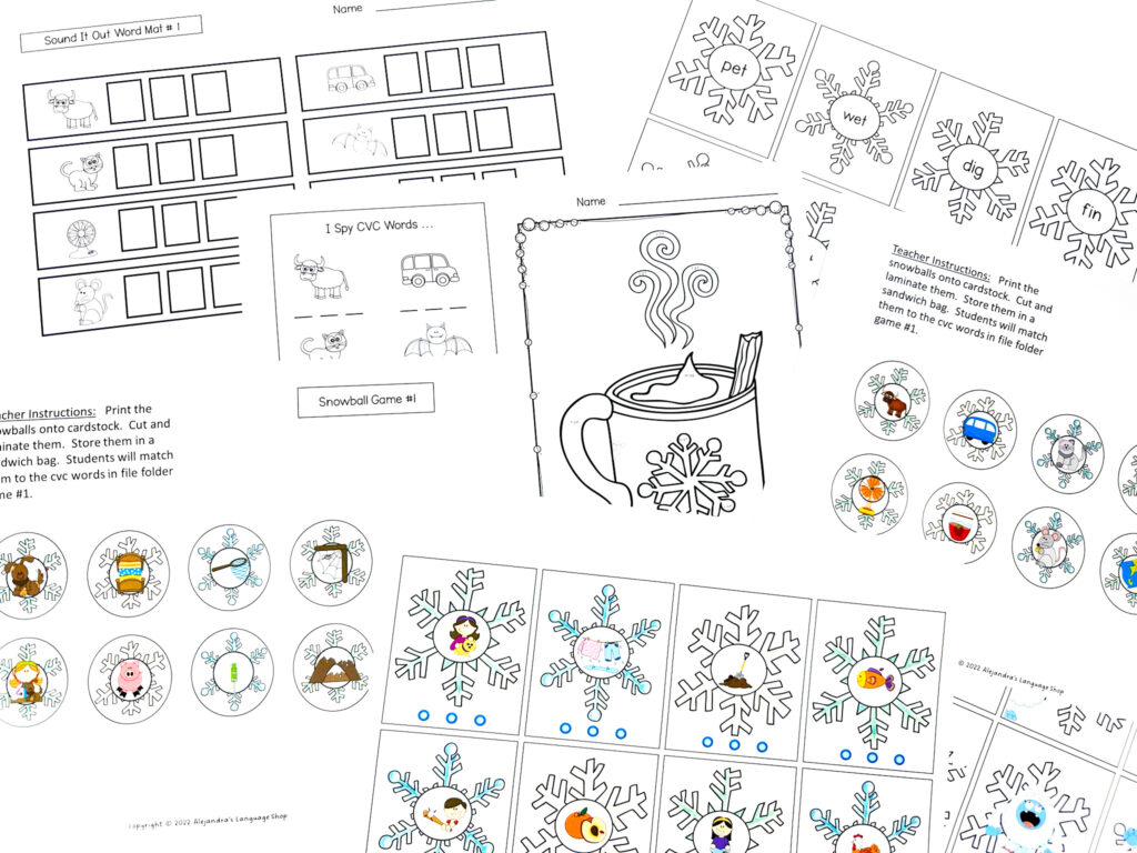 Winter CVC Activities | I Spy Pages, Letter Tile Mats, Games and ...