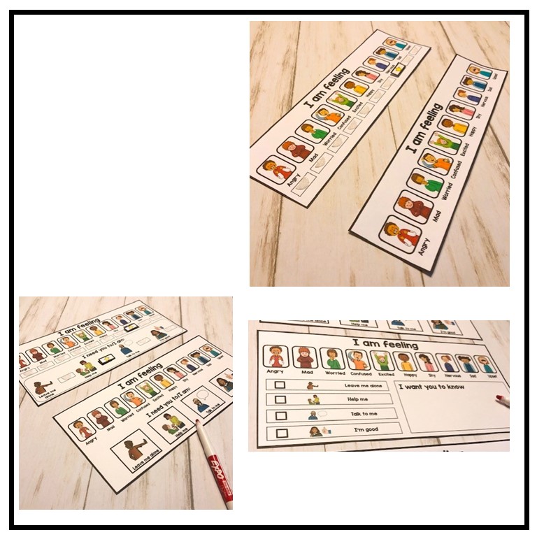 Emotion and feelings communication cards Behavior control social skills ...
