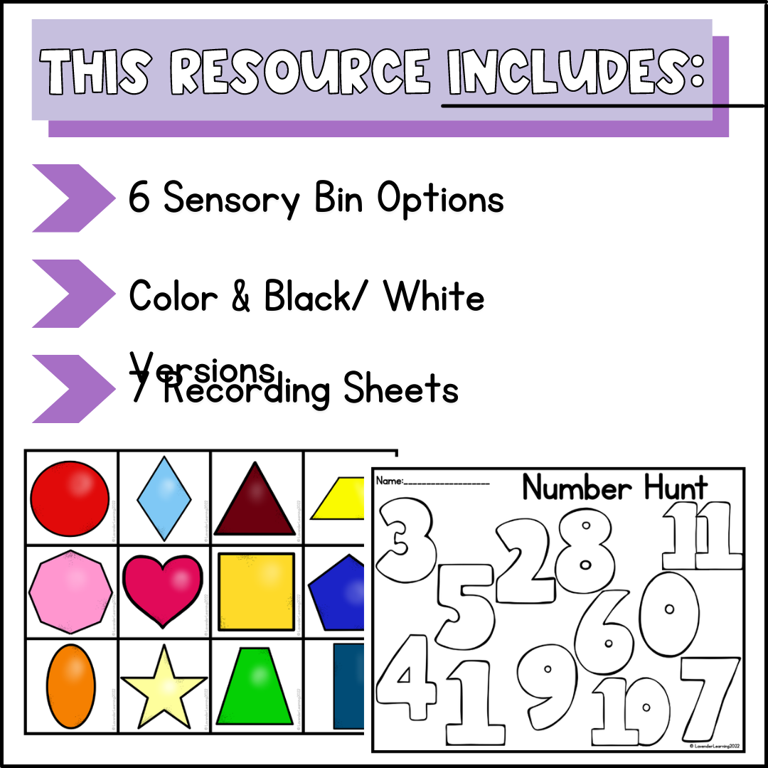 Sensory Bin Starter Kit for Preschool, Pre-K, Kindergarten, & First ...