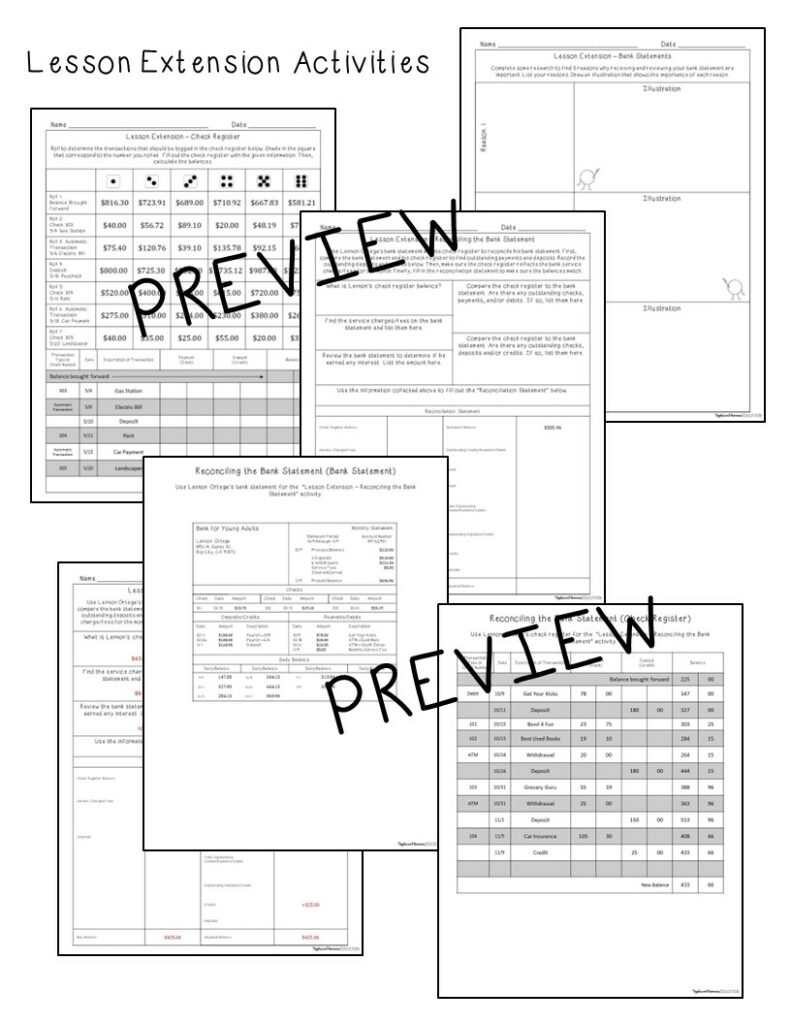 Checking Accounts | Made By Teachers