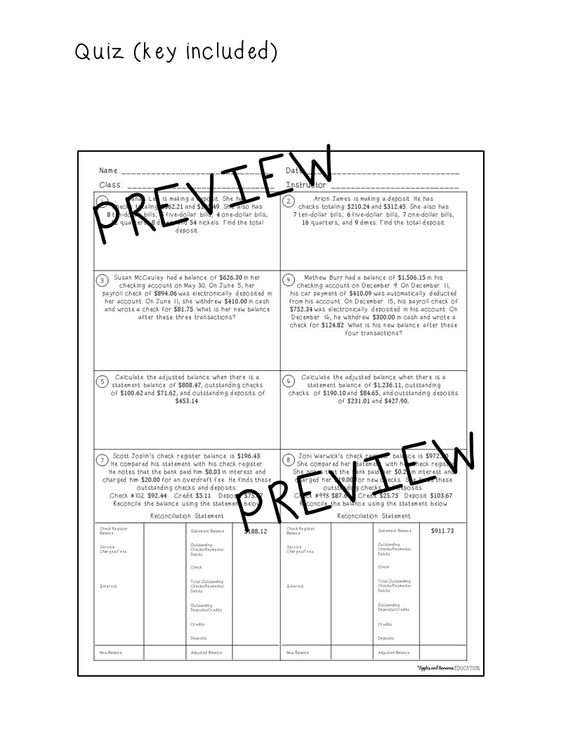 Checking Accounts | Made By Teachers