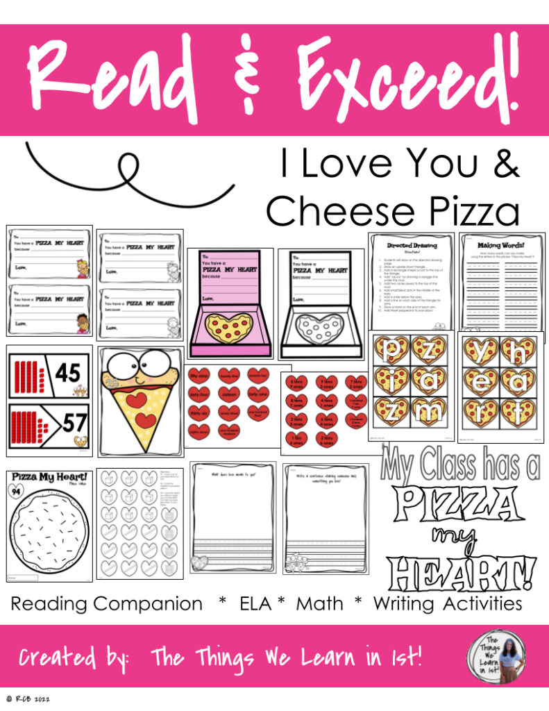 I Love You and Cheese Pizza Reading Companion - ELA Math Writing ...