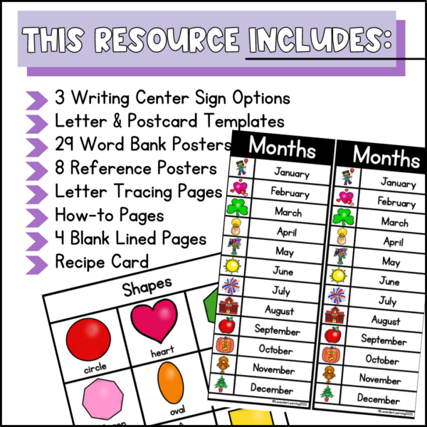 Writing Center Starter Kit for Preschool, Pre-K, Kindergarten, & 1st ...
