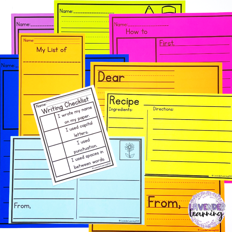 Writing Center Starter Kit for Preschool, Pre-K, Kindergarten, & 1st ...