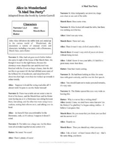 Readers Theater Script, Alice's Adventures in Wonderland, A Mad Tea ...