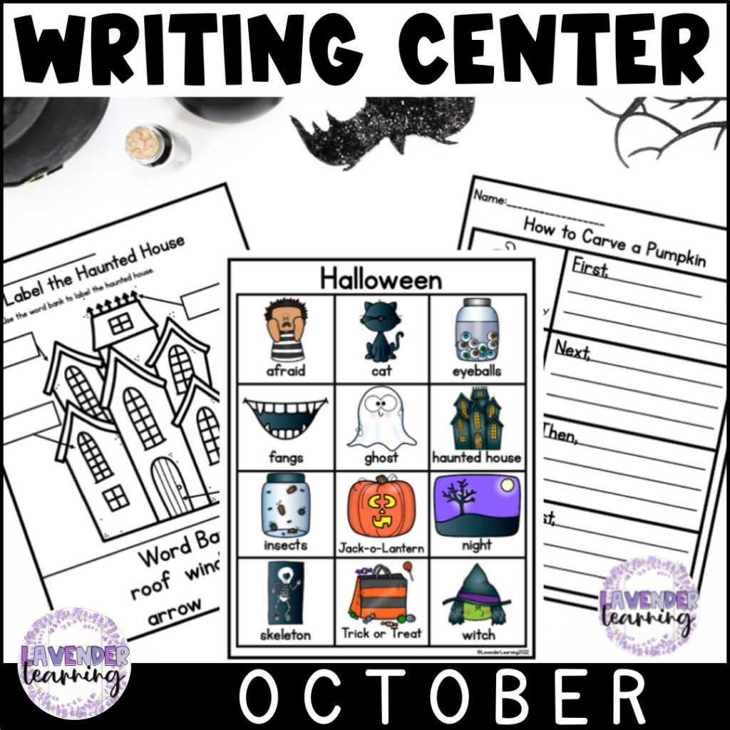 October Writing Center for Pre-K & Kindergarten - Halloween Writing ...