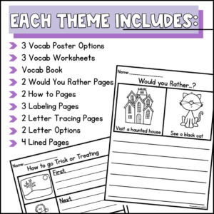 October Writing Center for Pre-K & Kindergarten - Halloween Writing ...
