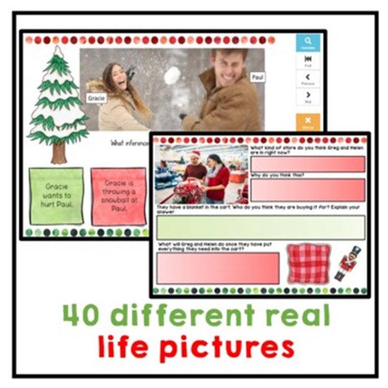 BOOM CARDS™ TEENS social inferences Christmas scenarios SEL social ...