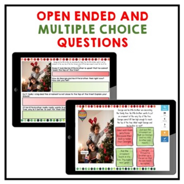 BOOM CARDS™ TEENS social inferences Christmas scenarios SEL social ...