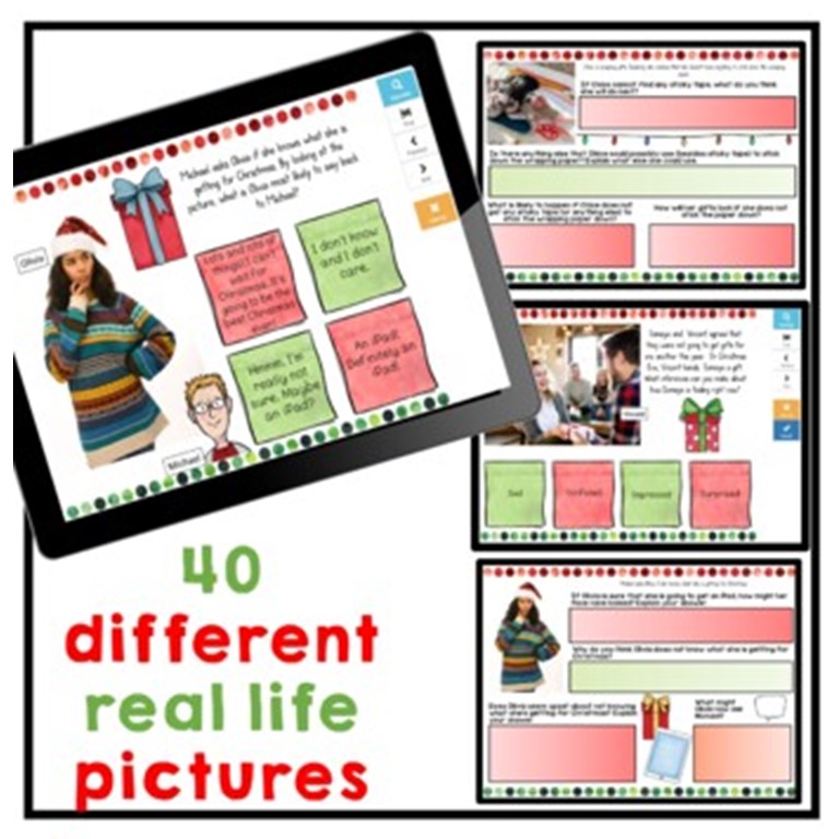 BOOM CARDS™ TEENS social inferences Christmas scenarios SEL social ...