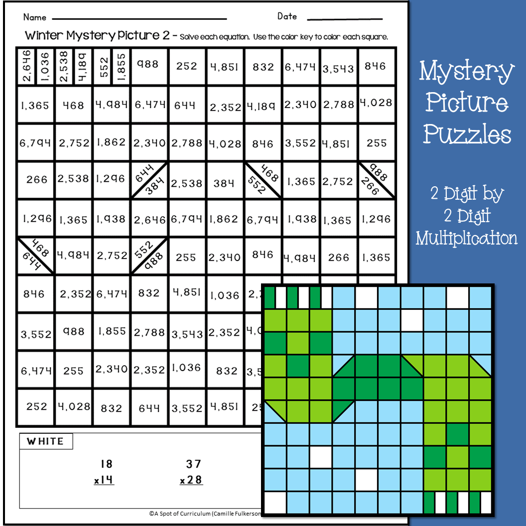 Winter Math Coloring Pages Multiplication and Long Division | Made By ...