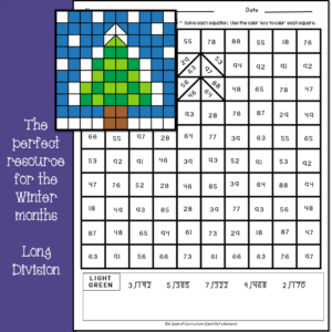 Winter Math Coloring Pages Multiplication and Long Division | Made By ...