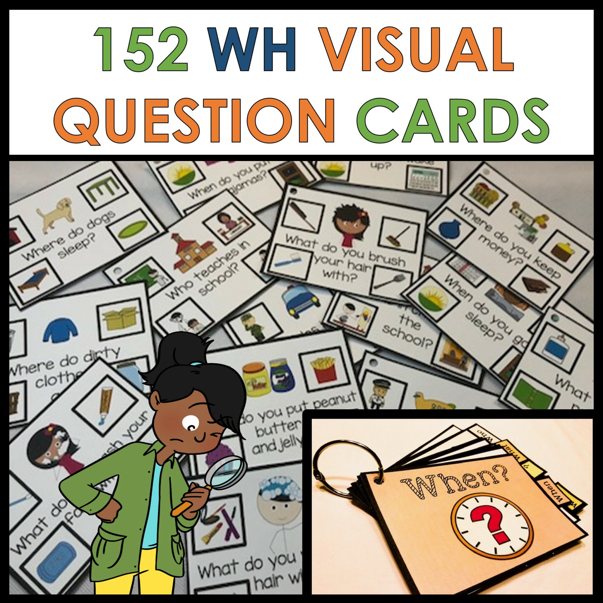 WH questions activities and task cards for autism who what why when ...