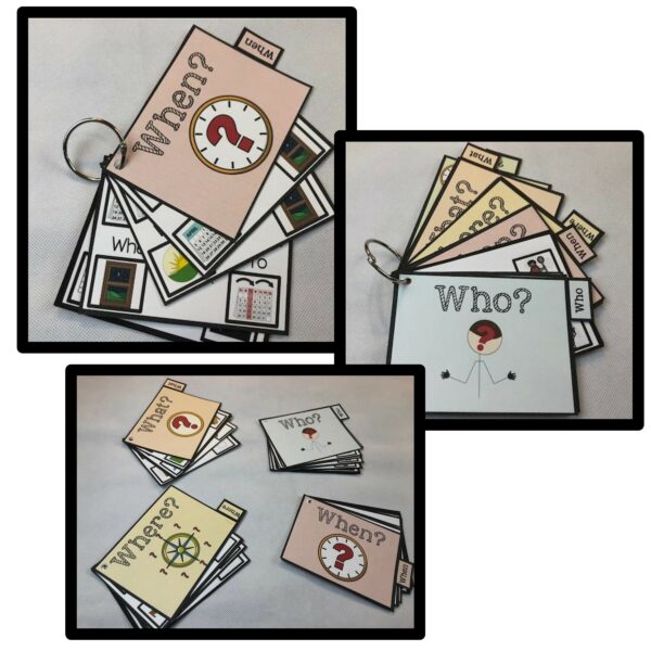 WH questions activities and task cards for autism who what why when ...