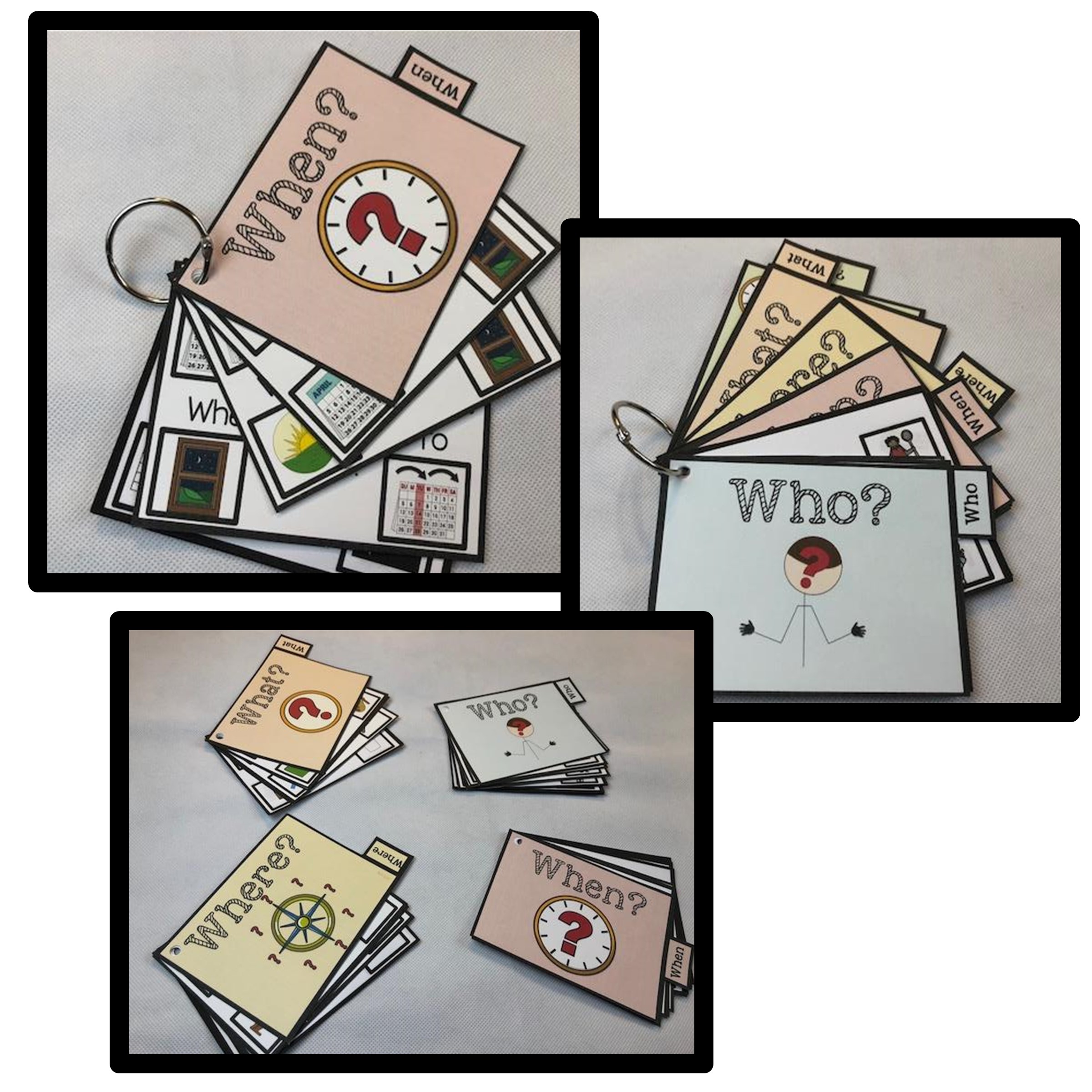 WH questions activities and task cards for autism who what why when ...