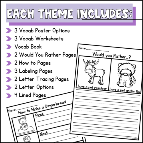 January Writing Center for Preschool & Kindergarten - Winter Writing ...