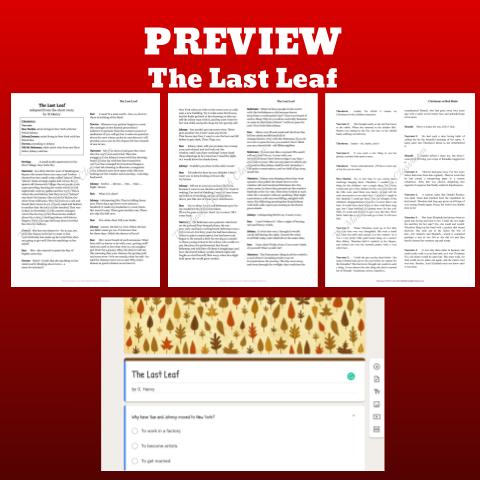 Readers Theater Script, The Last Leaf by O. Henry | Made By Teachers