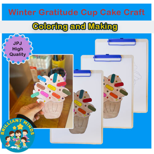 Gratitude Cup Cake | Winter Craft | Winter Activities | Bulletin Board ...