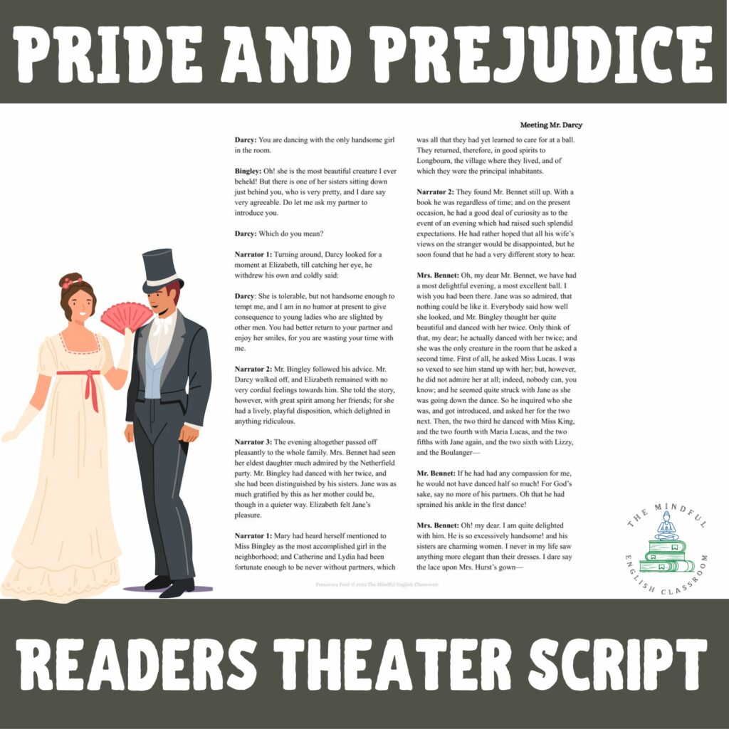 Readers Theater Script, Pride and Prejudice, Meeting Mr. Darcy | Made ...