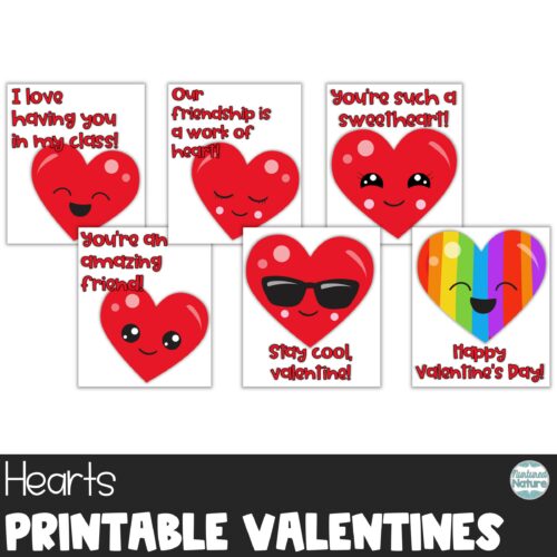 Heart Printable Valentine’s Day Cards for Students Class Exchange ...