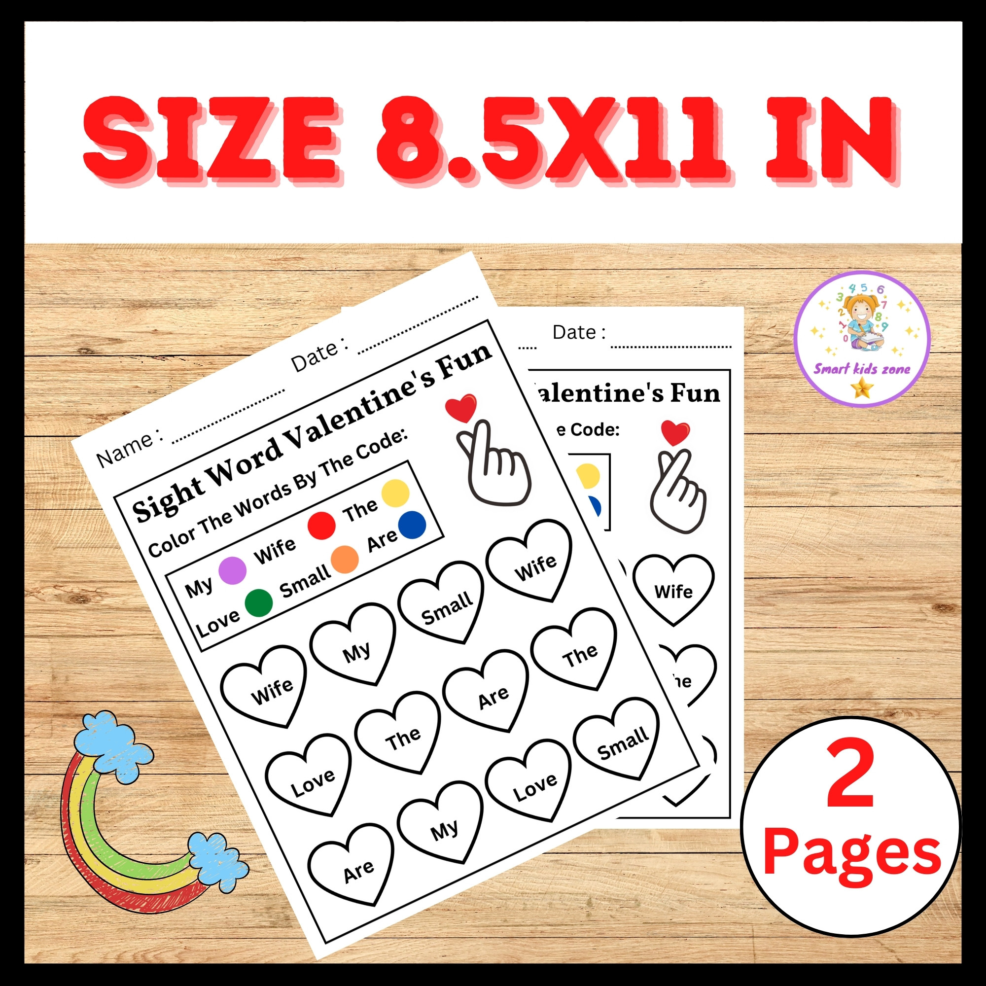 Color By Sight Word - Valentine's Day - February - Printables | Made By ...