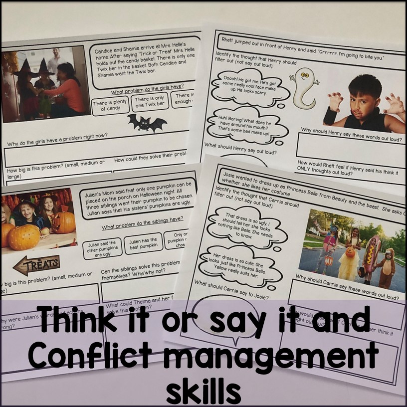 Halloween social skills activities for upper elementary conversation ...