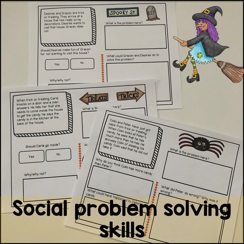 Halloween social skills activities for upper elementary conversation ...