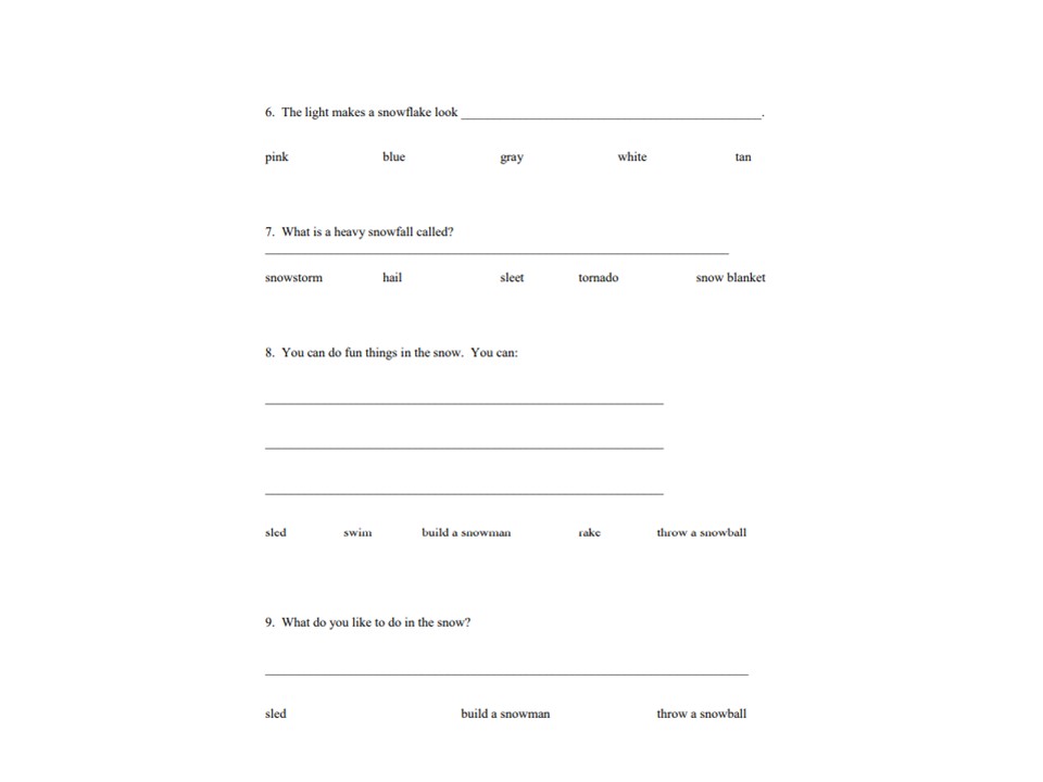 Snow Book Interactive-Special Education | Made By Teachers