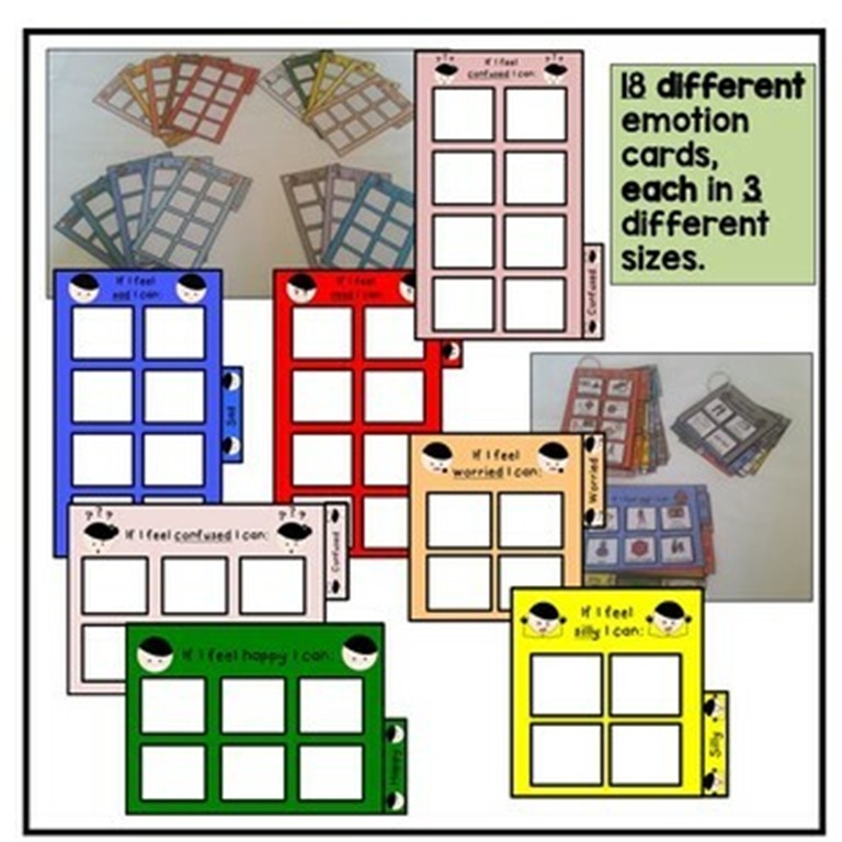 Autism behavior management portable emotion strategy cards self ...