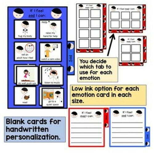 Autism behavior management portable emotion strategy cards self ...