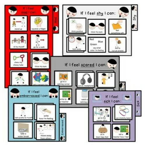 Autism behavior management portable emotion strategy cards self ...
