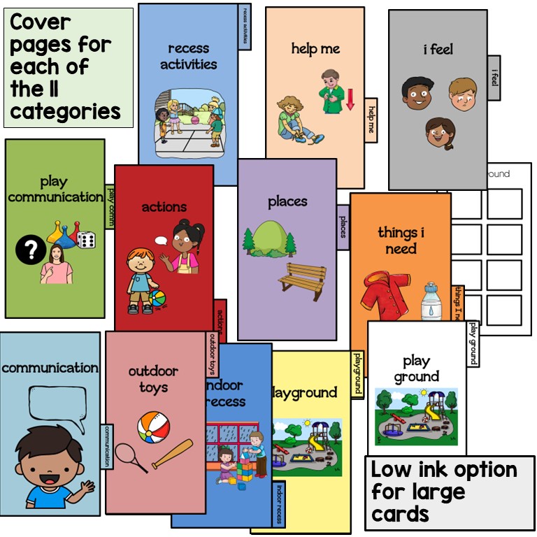 Recess Portable Communication Cards visual symbol Autism picture ...