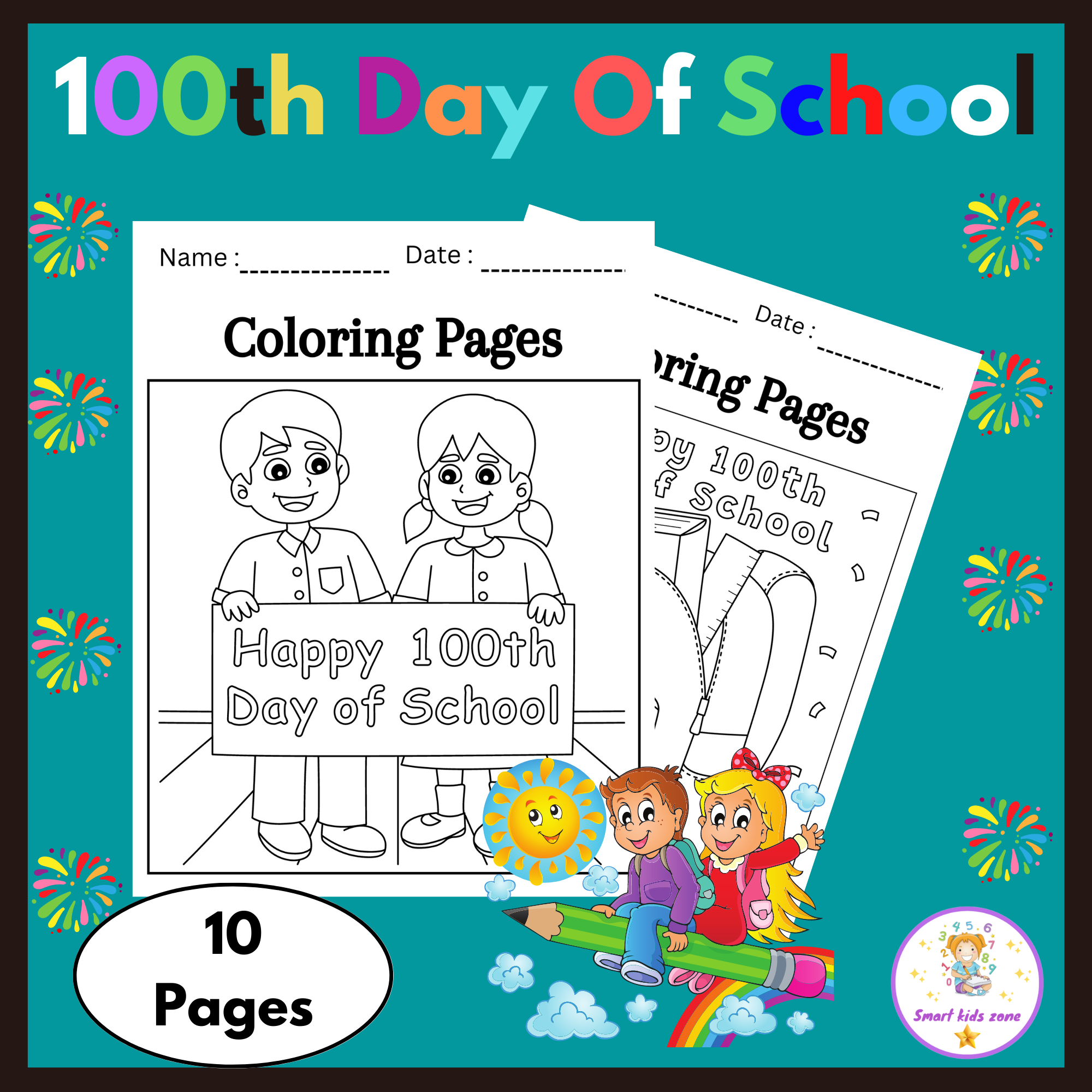 100th Day Of School | 100th Days Of School Coloring Pages | Made By ...