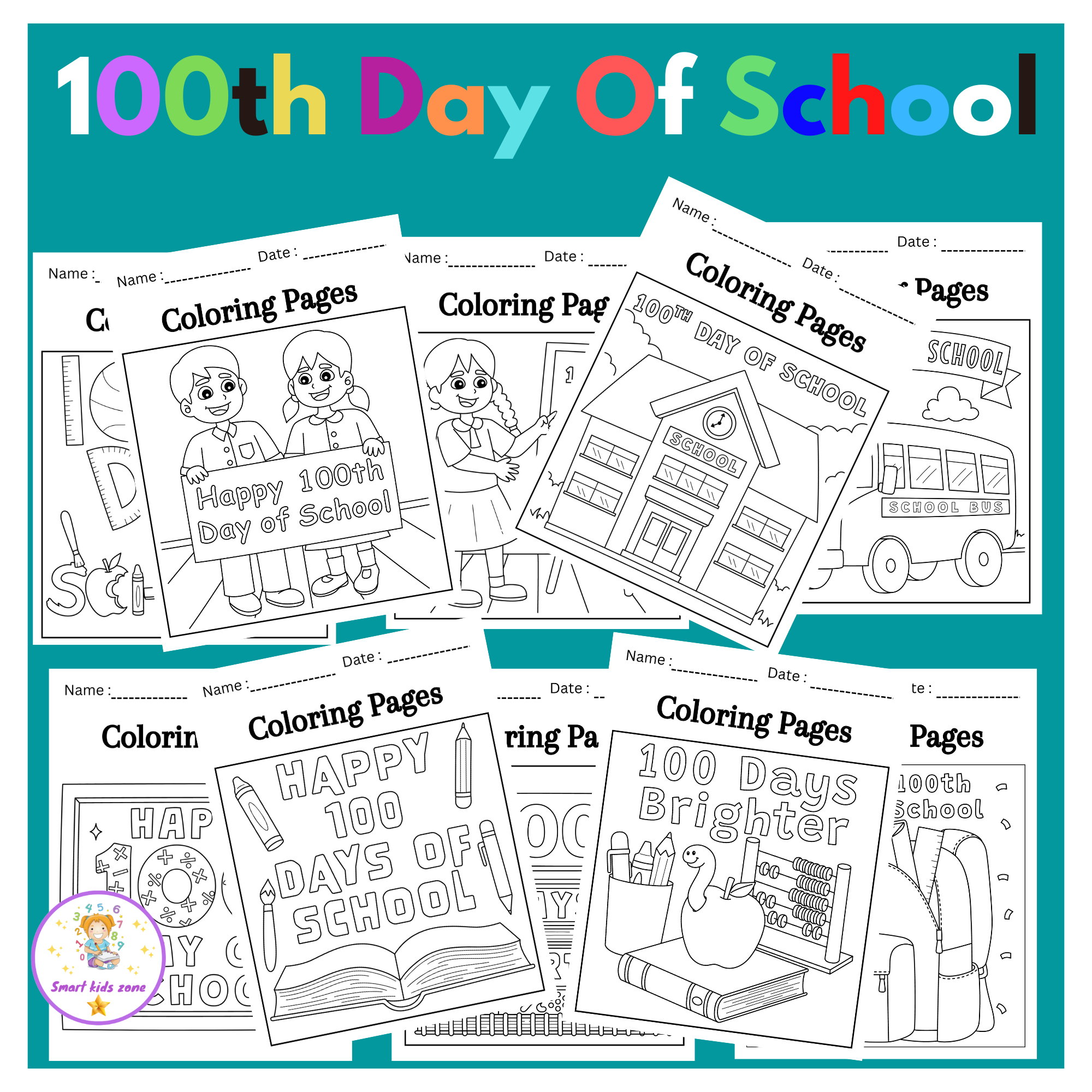 100th Day Of School | 100th Days Of School Coloring Pages | Made By ...