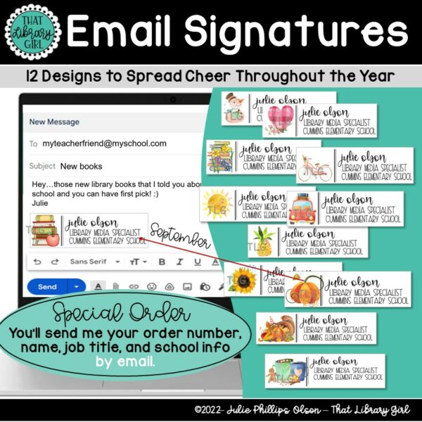 Email Signatures through the Year | Set of 12 | Made By Teachers