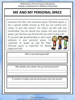 Relationships Personal Space & Boundaries I Reading Comprehension ...