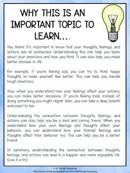 CBT Workbook for Children - Thoughts Feelings Behaviors | Made By Teachers