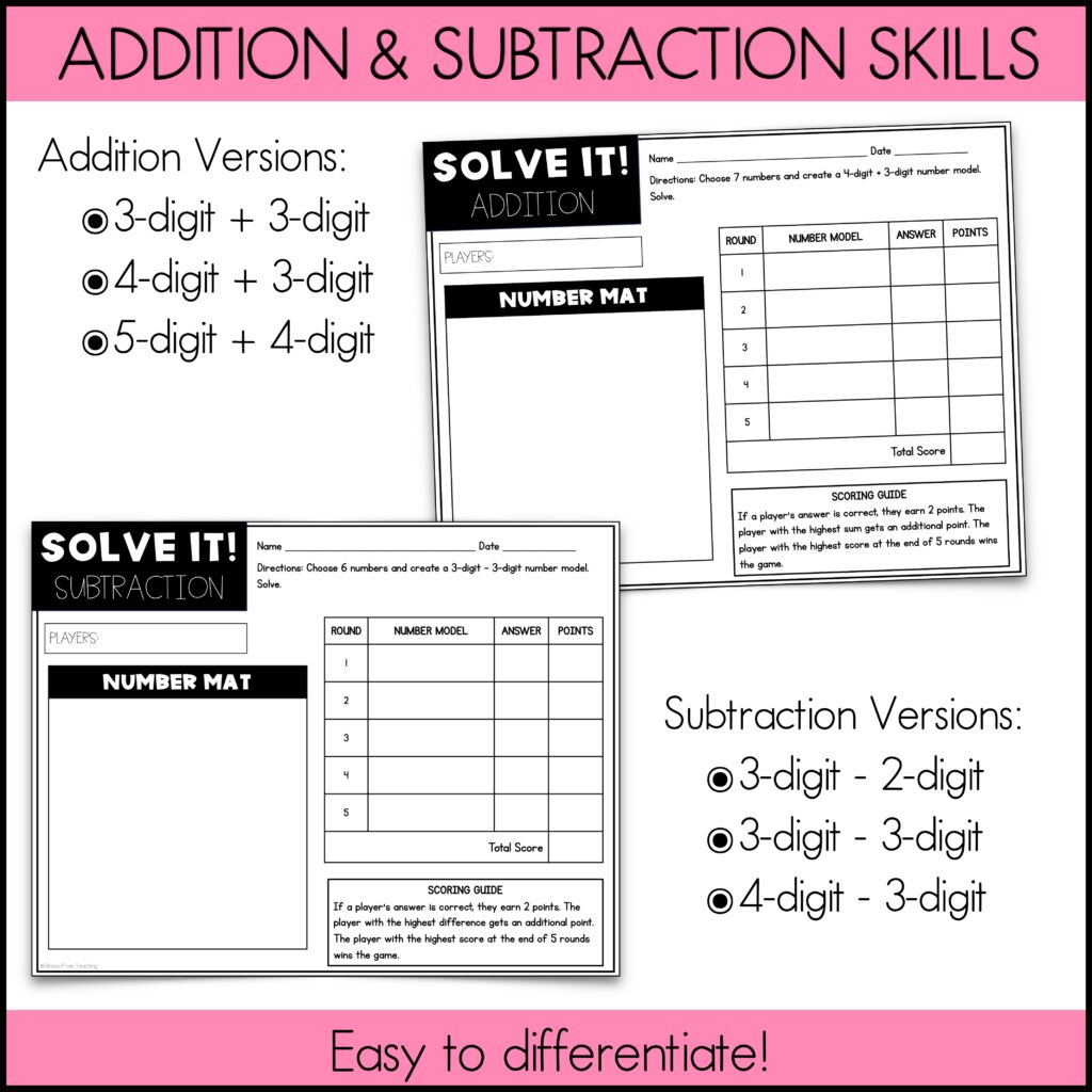 Math Skills Game - Addition, Subtraction, Multiplication, Division ...