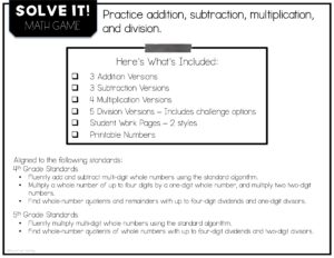 Math Skills Game - Addition, Subtraction, Multiplication, Division ...