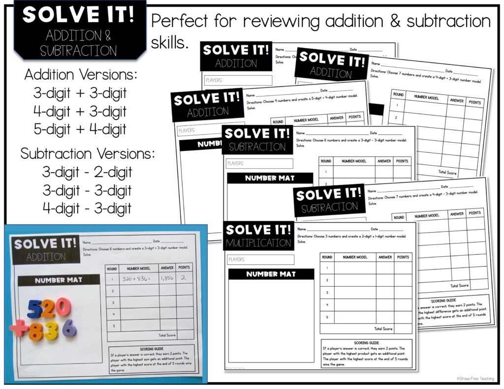 Math Skills Game - Addition, Subtraction, Multiplication, Division ...