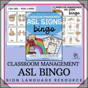 Classroom Management Signs I American Sign Language Bingo Game | ASL ...