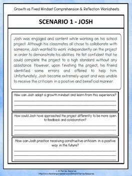 Fixed vs Growth Mindset Worksheets for Teenagers | Made By Teachers