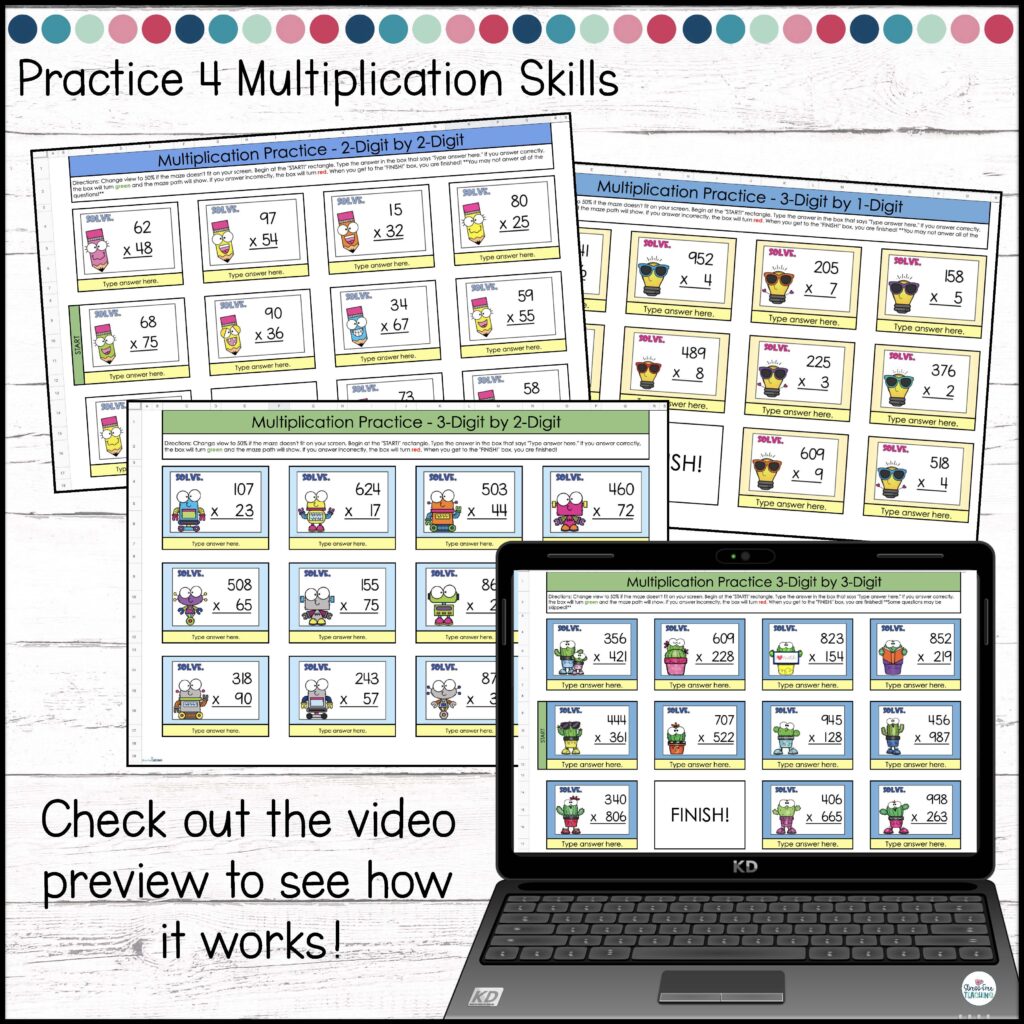 Multi-Digit Multiplication - Digital Mazes | Made By Teachers