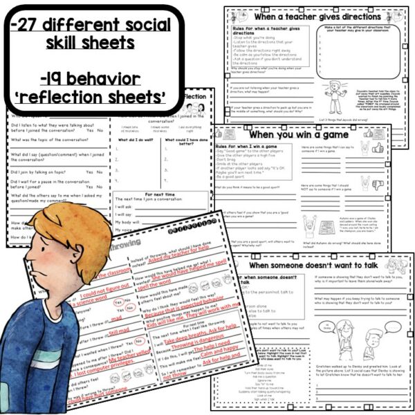 Social skills and behavior worksheets and activities classroom ...