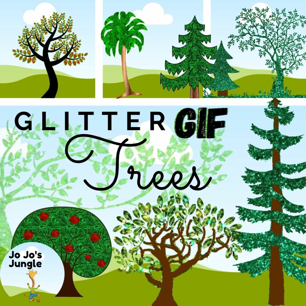 Glitter Trees GIF Clip Art for commercial use | Made By Teachers