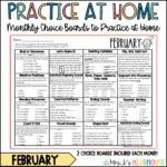 February Practice at Home Choice Boards for Kindergarten- Learn at Home ...