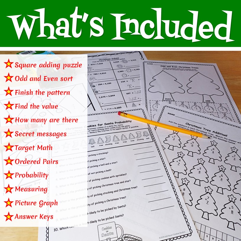 Christmas Fun! Math Activity Sheets - No Prep! | Made By Teachers