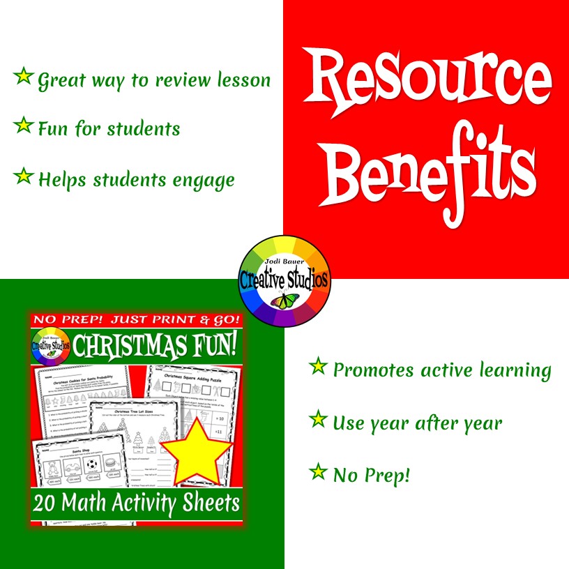 Christmas Fun! Math Activity Sheets - No Prep! | Made By Teachers