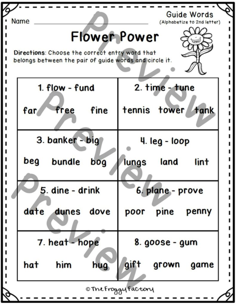 Dictionary Skills Worksheets | Guide Words | Made By Teachers