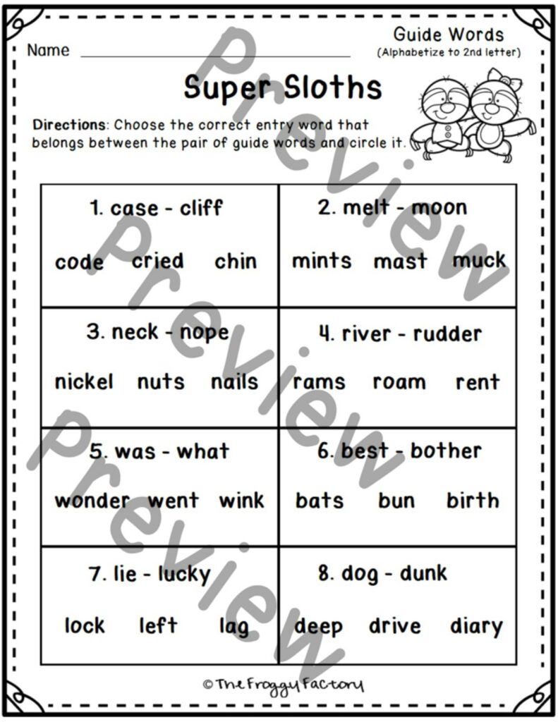Dictionary Skills Worksheets | Guide Words | Made By Teachers